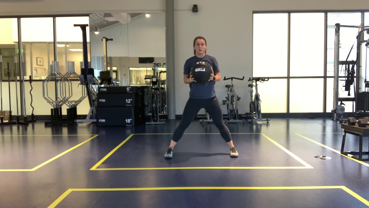 Lateral Squat w. MB press out - YouTube