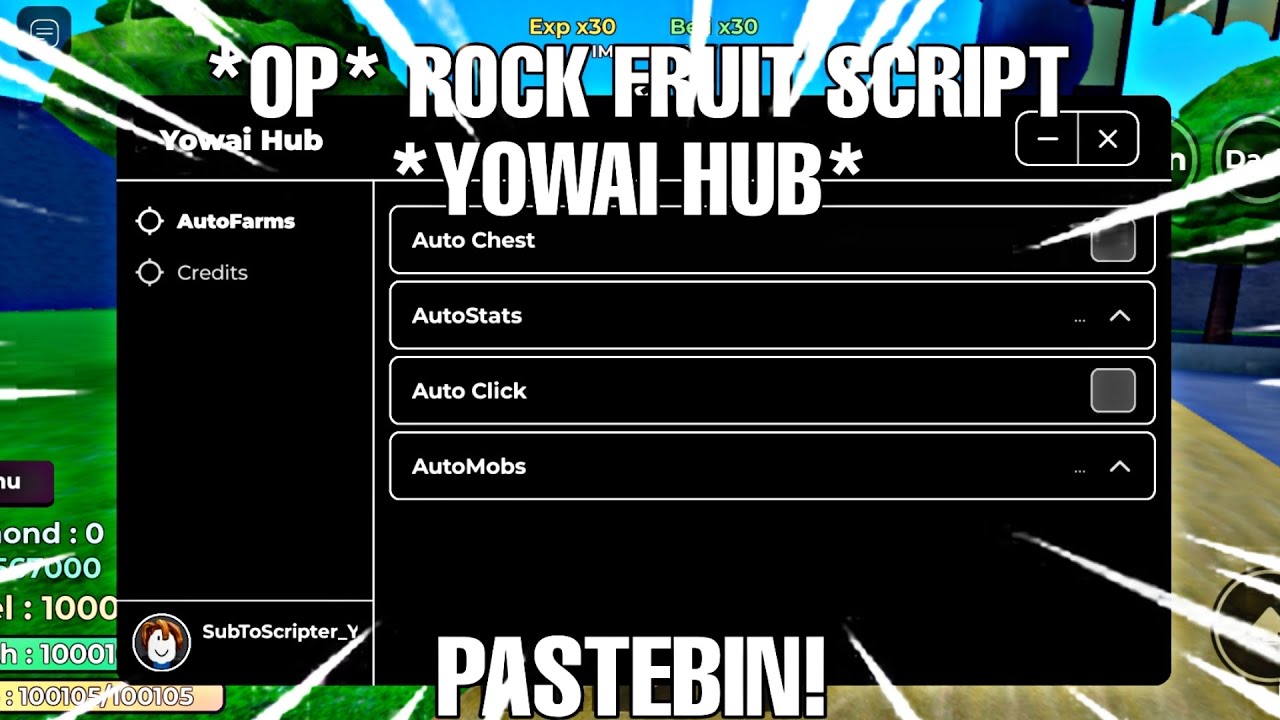 [+X30 Megumin and Muaythai+BETA!!]Rock Fruit Script *Yowai Hub* For ...