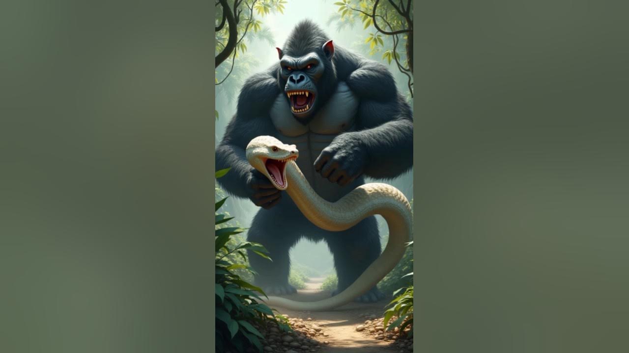 Gorilla vs snake viral Short ||$ #animals #facts #tiger #monkey #cow # ...