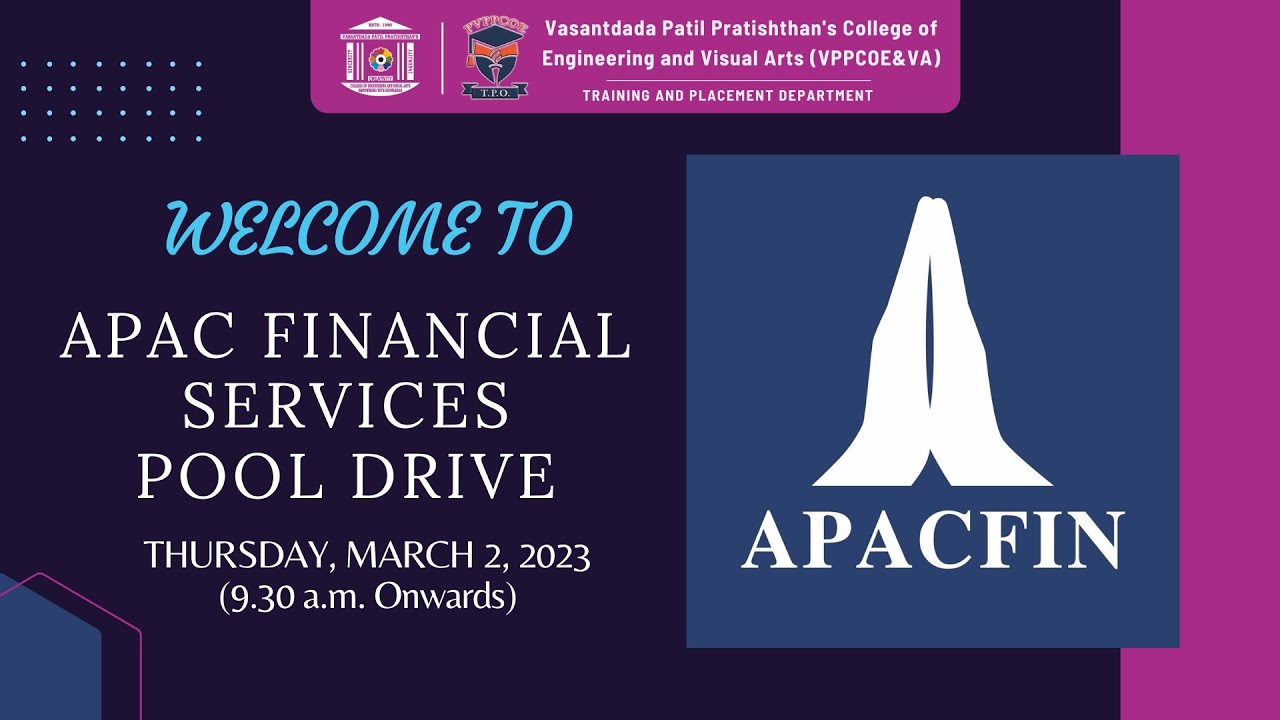 APAC Financial Services Recruitment Drive HR Feedback | VPPCOE&VA TPO ...