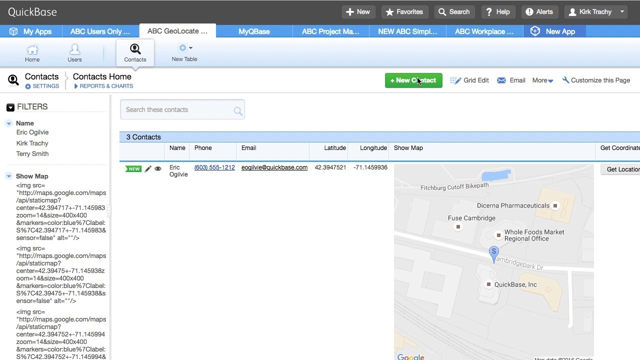 QuickBase GeoLocate Latitude and Longitude Example - YouTube
