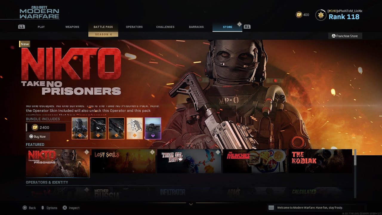 Modern Warfare Franchise Store - *NEW* BUNDLES!!! (Starter Pack, Nikto ...