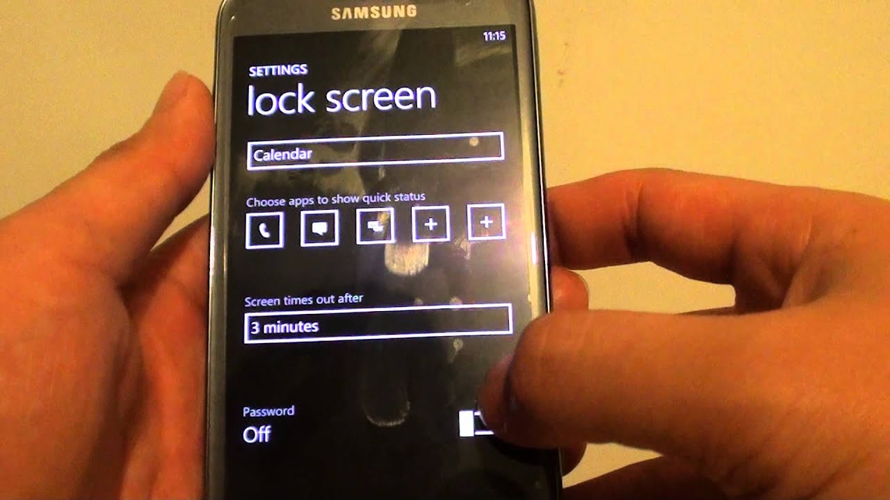 Samsung Ativ S: How to Set a Password on the Lock Screen - YouTube
