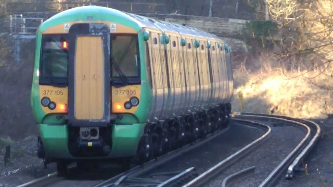 Southern & FCC Trains Passing Balcombe Station On A Sunny Evening - YouTube
