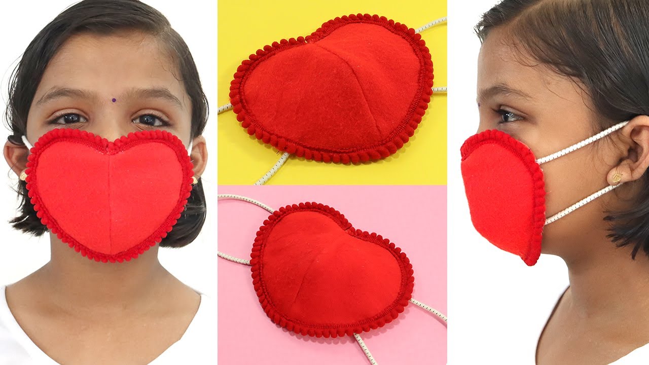 Make Fashionable Face Mask at Home - Heart Shaped DIY Mask - Mask ...