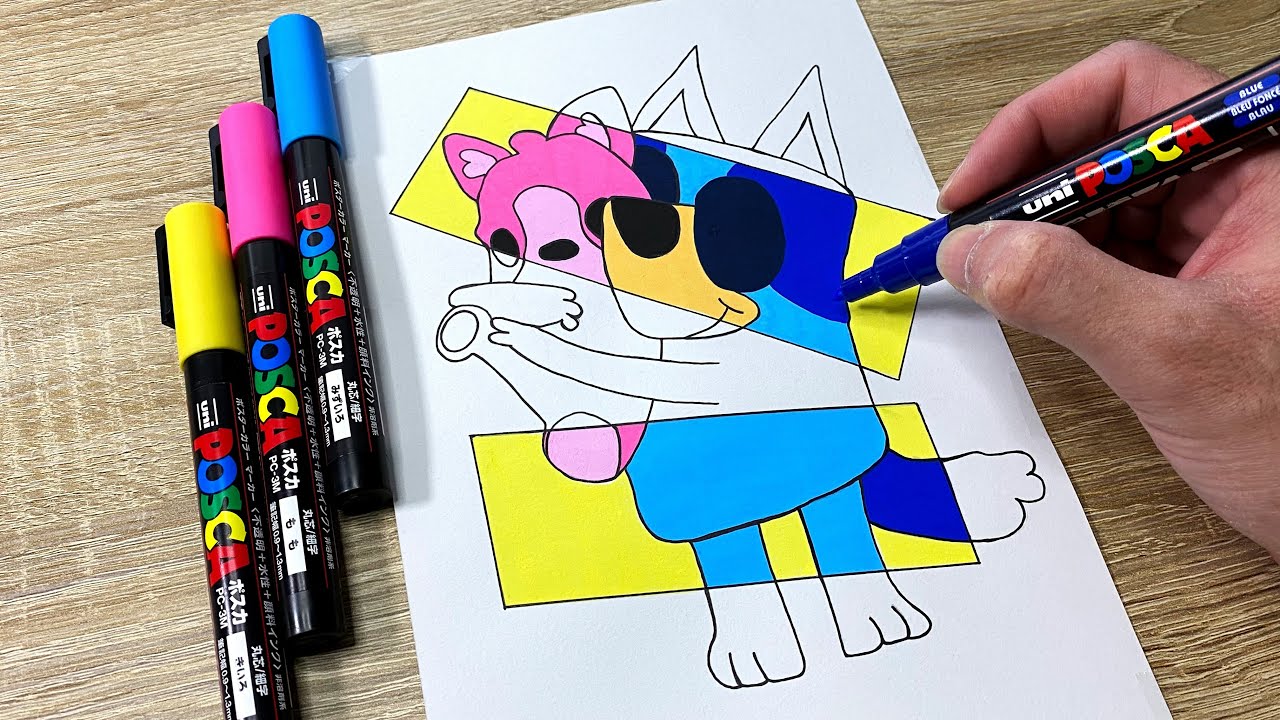 How to draw Bluey⎪Easy drawing Bluey from the Dragon Episode step by ...