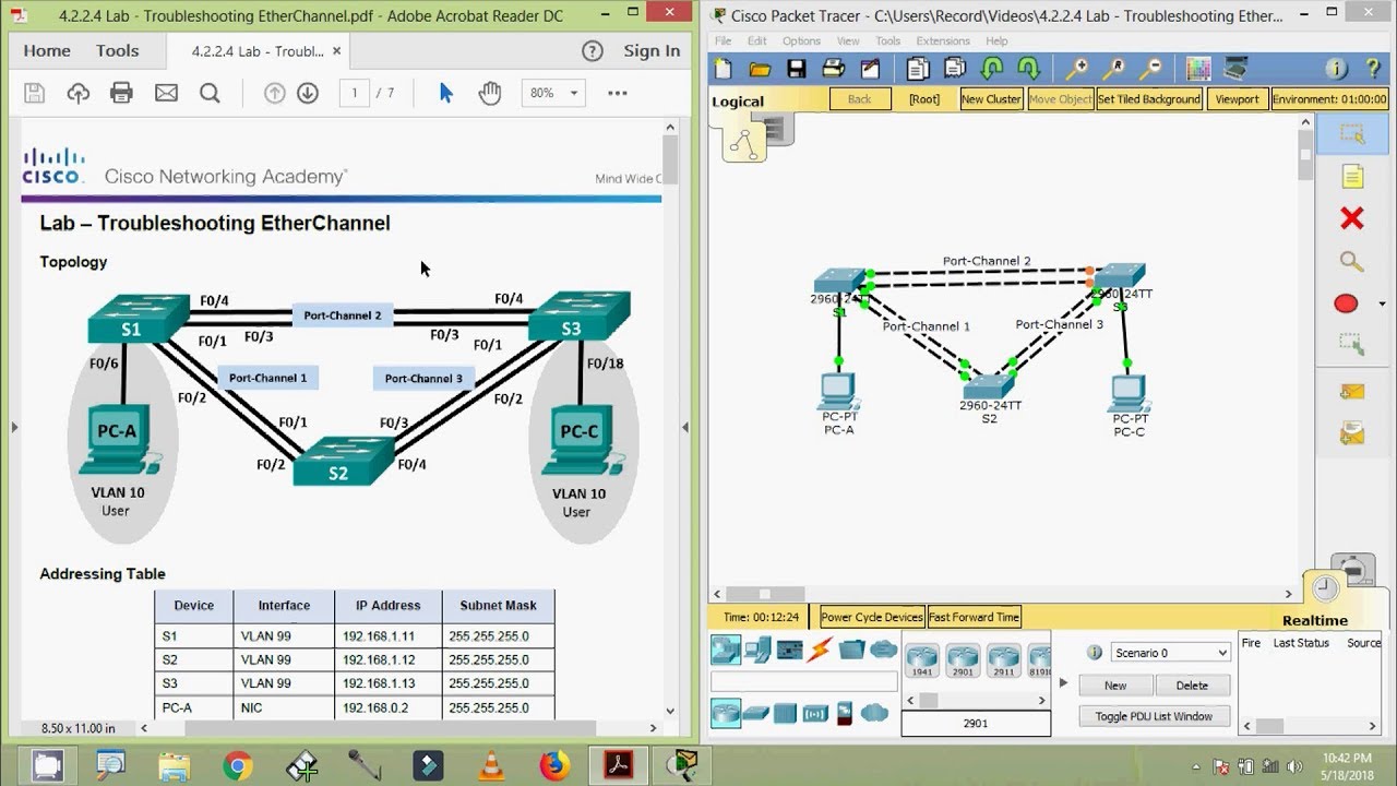 4.2.2.4 Lab - Troubleshooting EtherChannel - YouTube