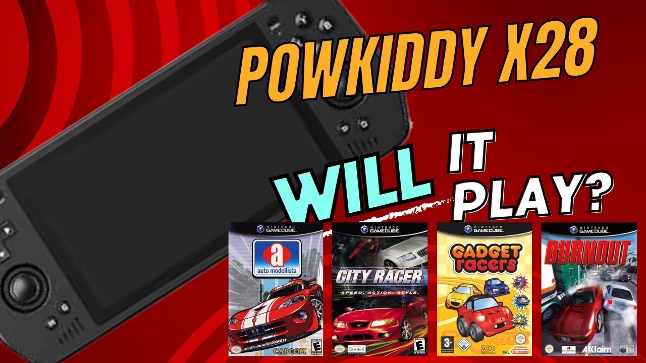 Powkiddy x28 WILL IT PLAY? Auto Modellista, City Racer, Gadget Racers ...