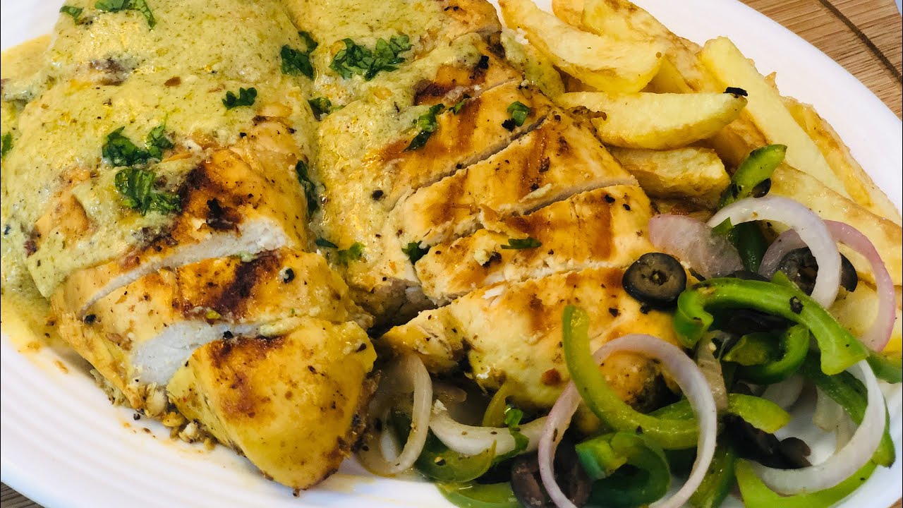 Chicken Steak Recipe With honey Mustard Sauce||Chicken Steak Easy ...