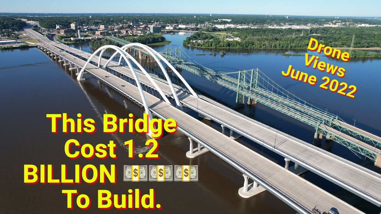 The New and Improved I74 Bridge - Drone Views June 2022 - YouTube