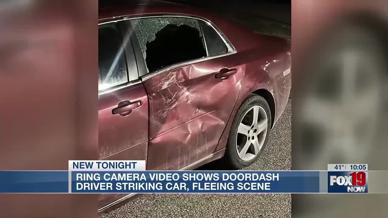 Ring camera video shows DoorDash driver striking car, fleeing scene ...