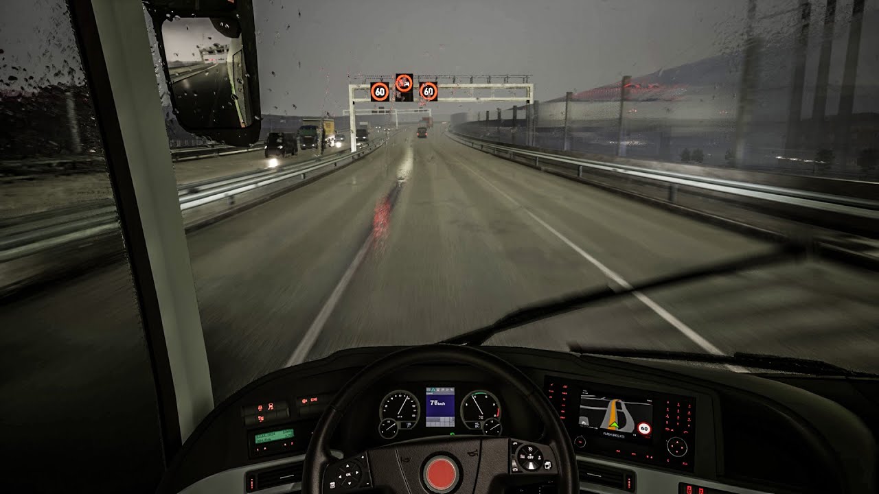 Relaxing Bus Driving in the Rain | Setra Comfort Class HD | Fernbus ...