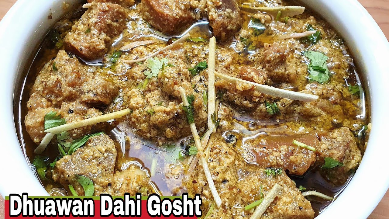 Dhuawan Dahi Gosht recipe 🔥Desi Ghee Dhahi smokey Gosht ️ Unique and ...