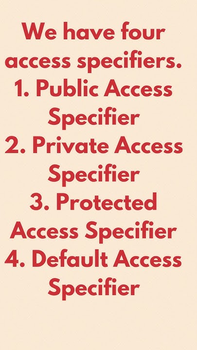 Four Types Of Access Specifier In Java Youtube
