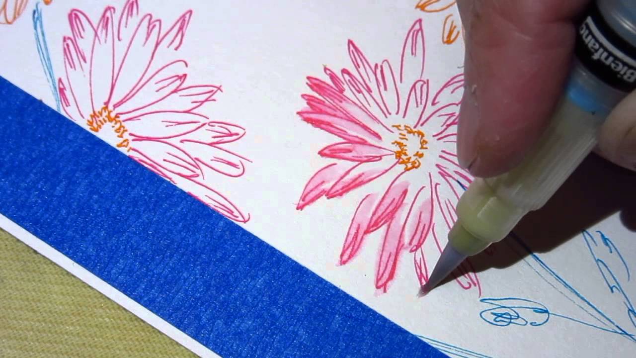 pen with water, art class lesson plan - YouTube