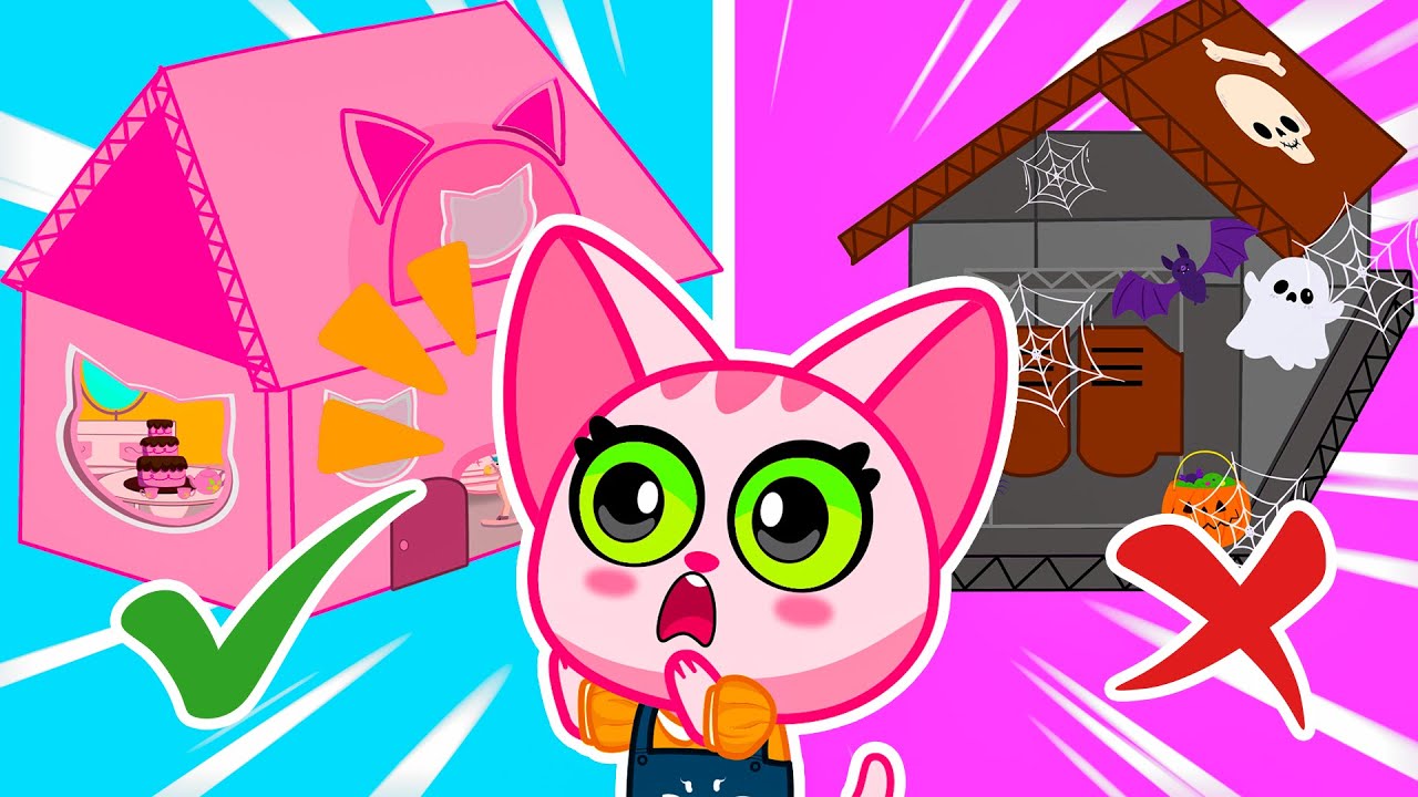 Catty's birthday present - DIY Pink house or black house cardboard ...
