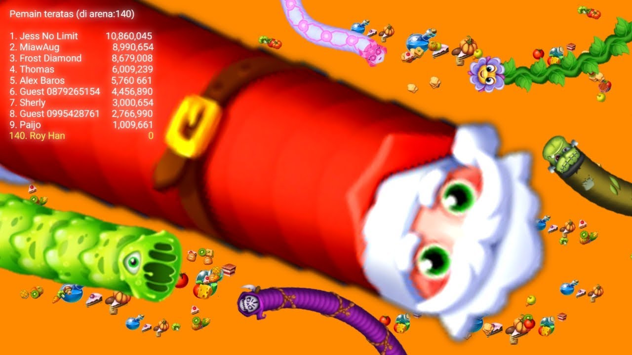 WORMSZONE.IO 🐍 🎅 SANTA CLAUS WORM VS GIANT WORMS #649 | Epic Worms Zone ...