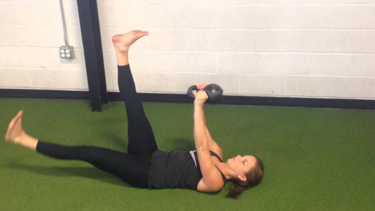 Kettlebell Core Activated Leg Lowers (ASLR Static Stability) - YouTube