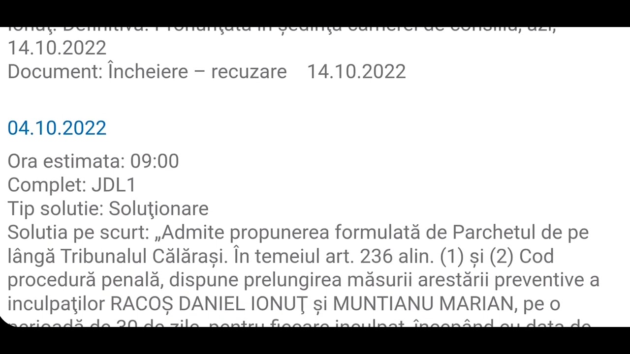 Prelungire arestare preventiva Racos de la Calarasi si ceilalti 3 ...