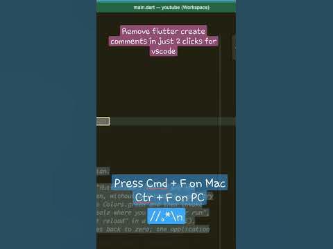 flutter shots,flutter shot, flutter tutorial, remove comments in just 2 clicks for vscode #shots ...