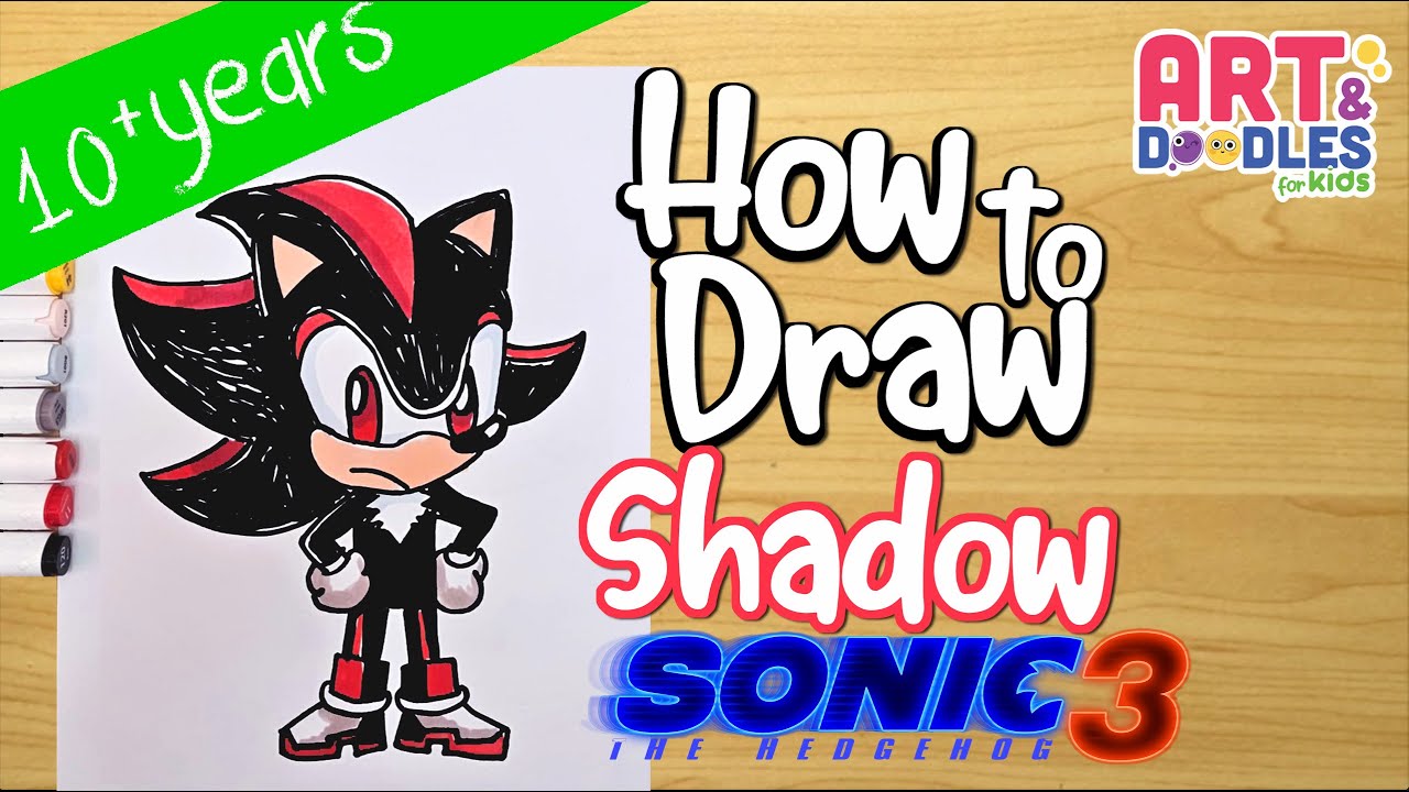 How to draw SHADOW | SONIC 3 | Art and doodles for kids - YouTube