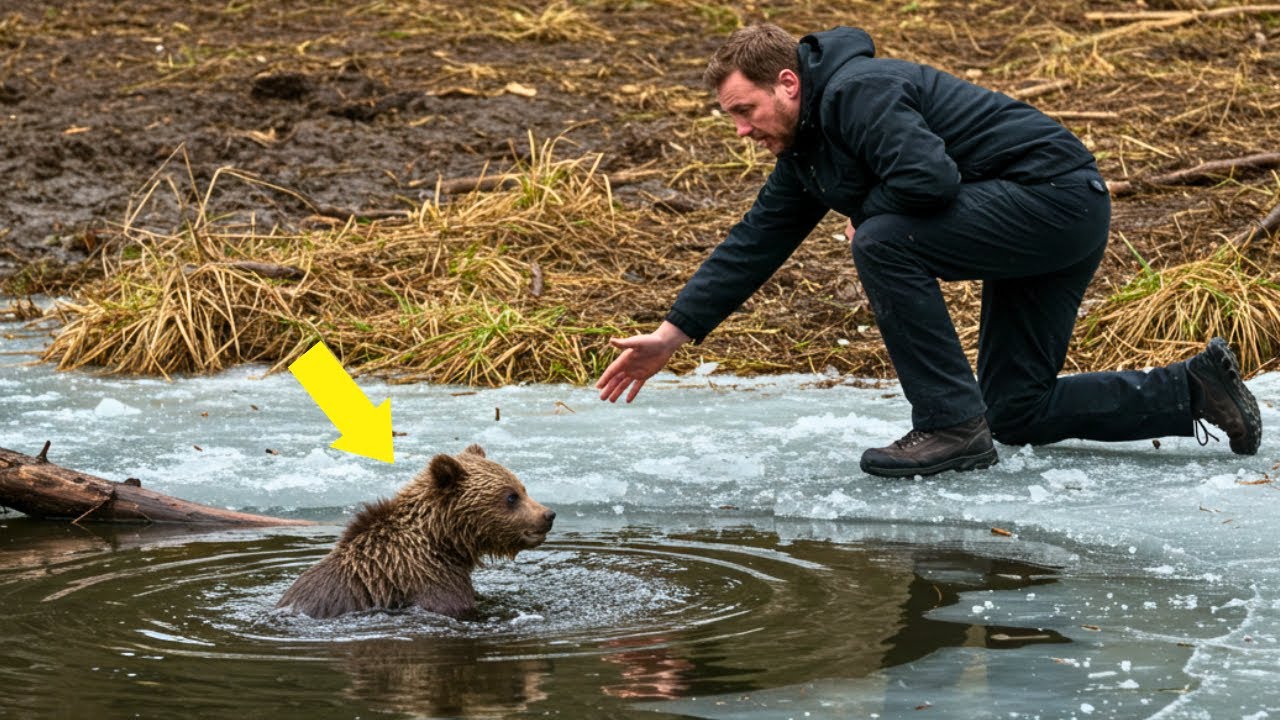 -15°C, a Grizzly Bear Cub was dying, desperately crying for help in the ...