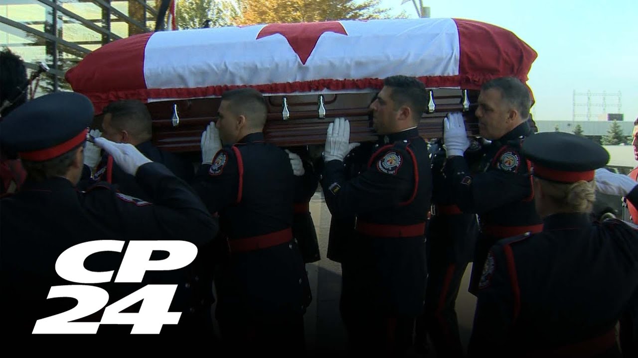 Thousands of police officers line procession route ahead of funeral for ...