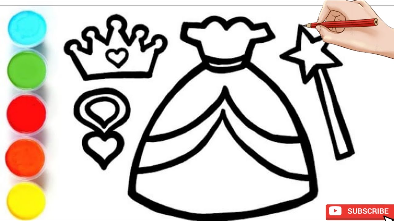 princess Drawing,Painting and Coloring for Kids,Toddlers | How to Draw ...