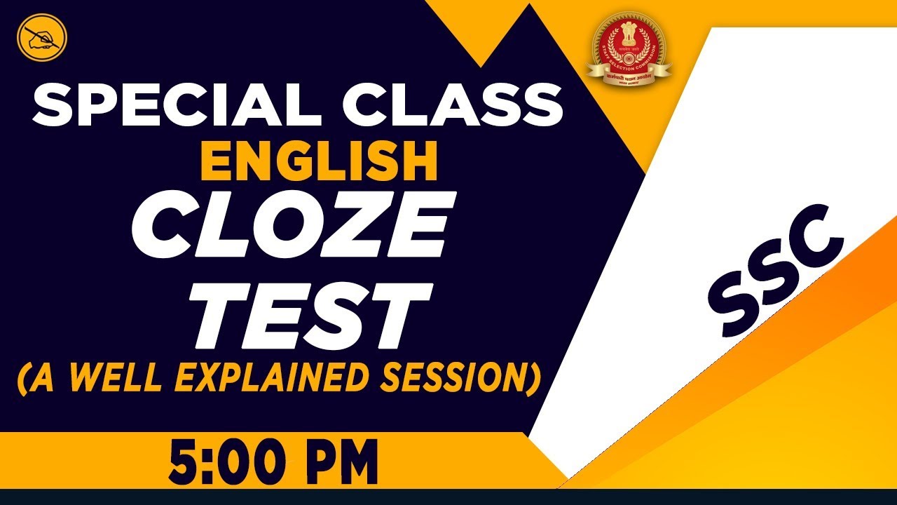 ENGLISH | SPECIAL SSC CLASS | BY SENIOR FACULTY | CLOZE TEST | 5:00 PM ...