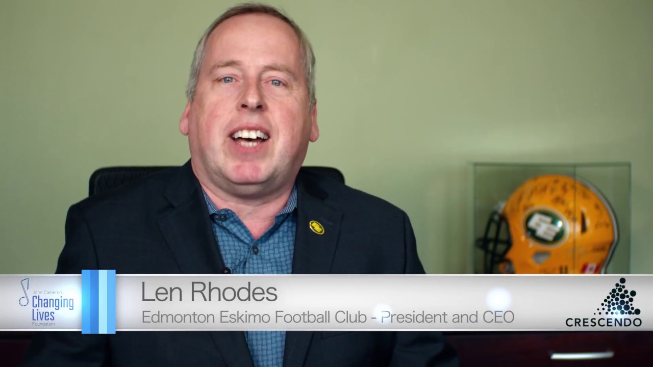 Len Rhodes, President of the Edmonton Eskimo's talks CRESCENDO - YouTube