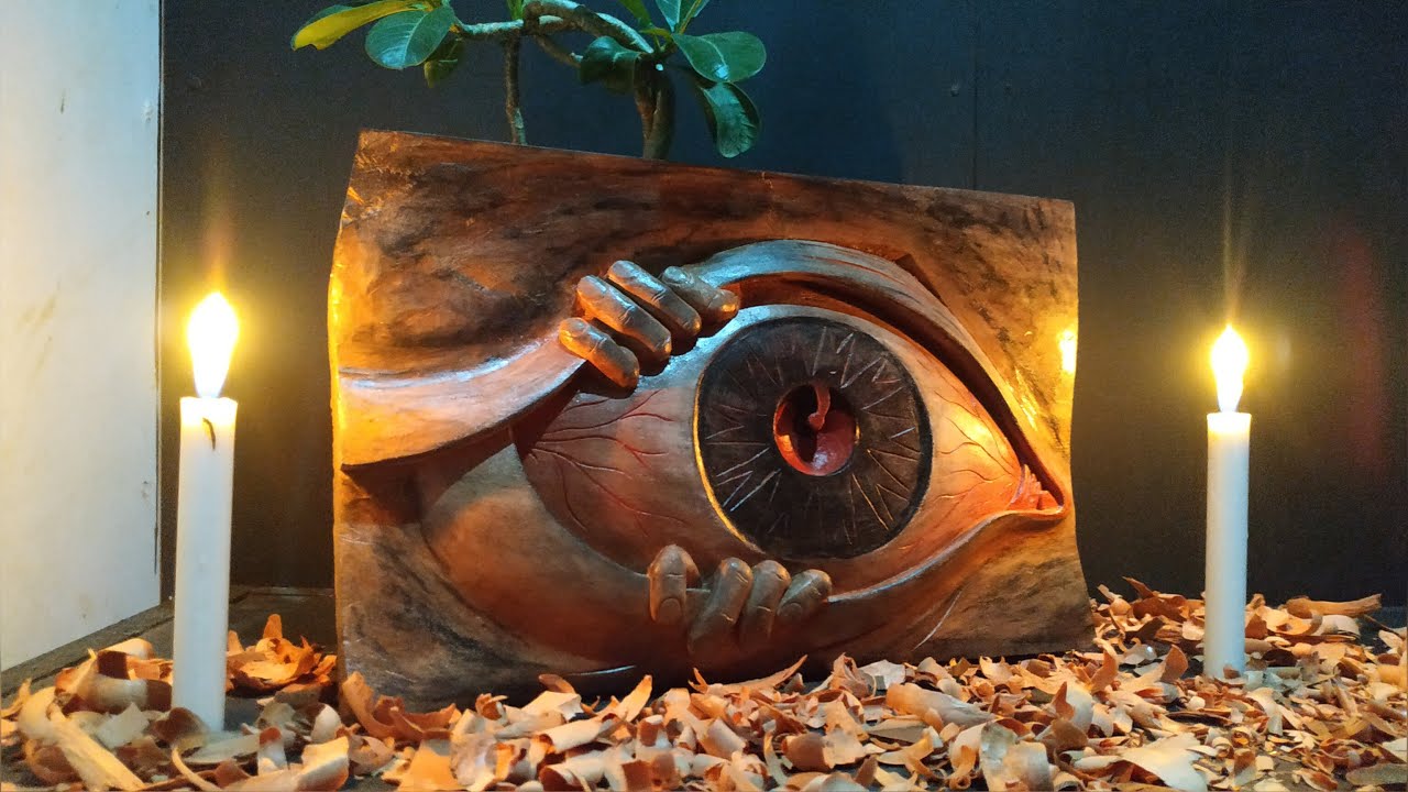 Ukiran 3d | Hand out of the big eyes | wood carving art | seni ukir ...