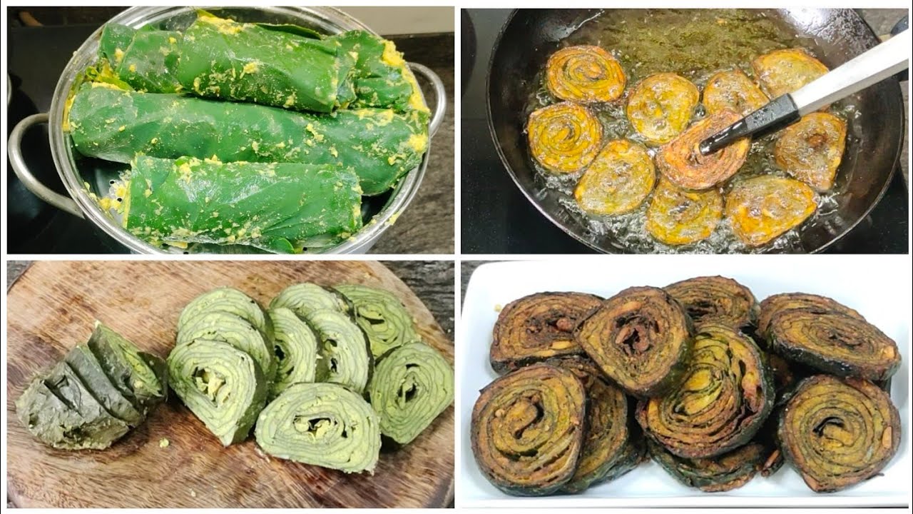 Arvi ka Patte | Arvi Pata Rool pakode Recipe | U.P Style Arvi Ka Pata ...