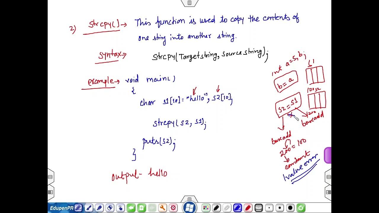89. strcpy ()function | string | C Programming - YouTube