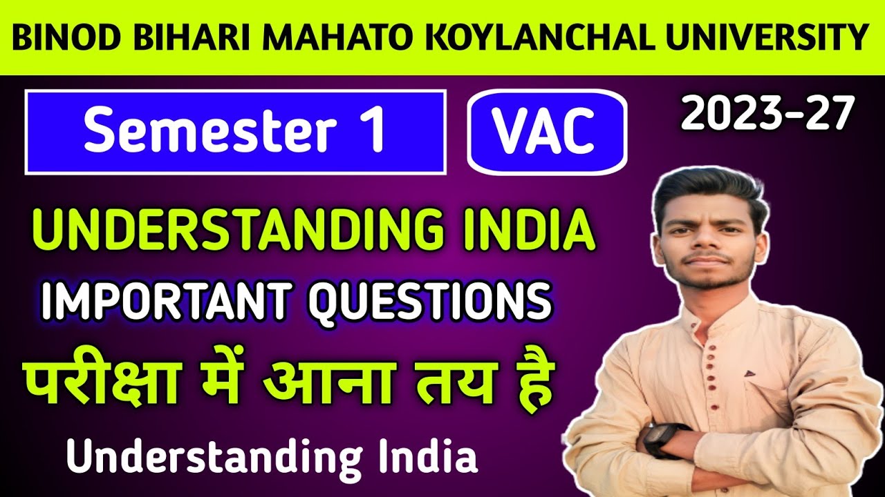 BBMKU Semester 1 Understanding India Objective MCQ Question ...