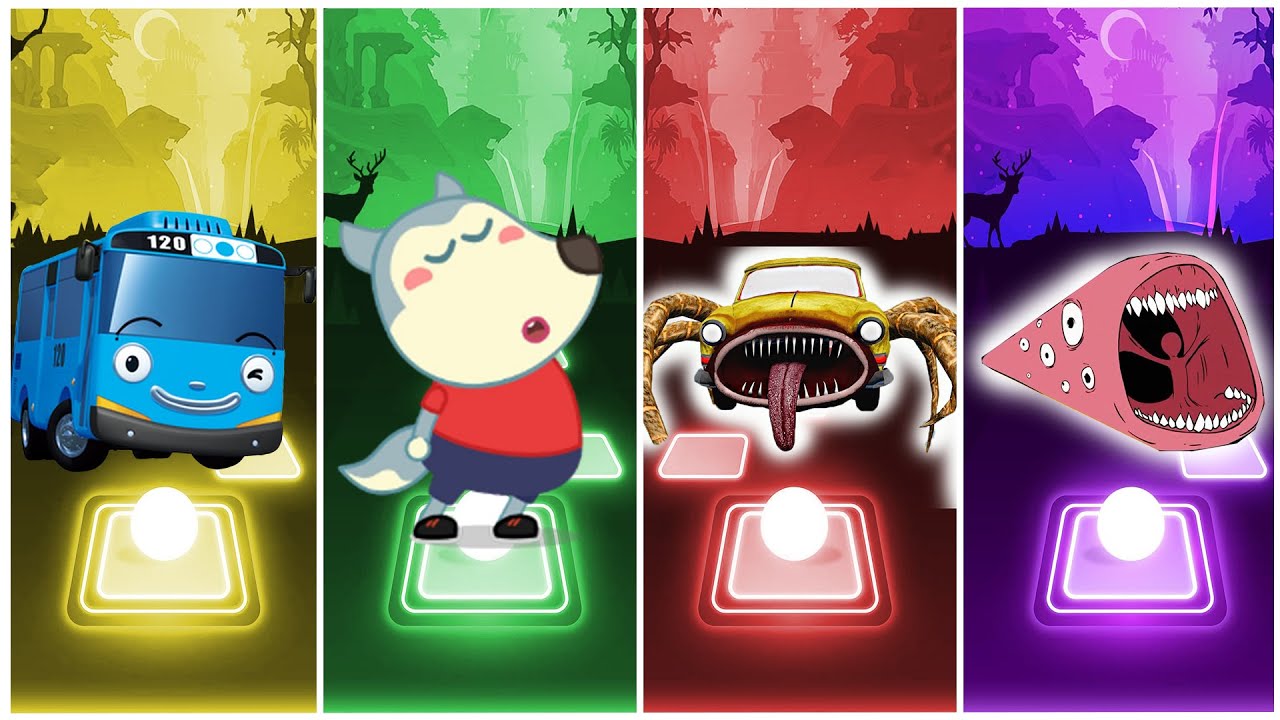 Tayo The Little Bus 🆚 Wolfoo 🆚 Car Eater 🆚 Train Eater Tiles Hop EDM ...