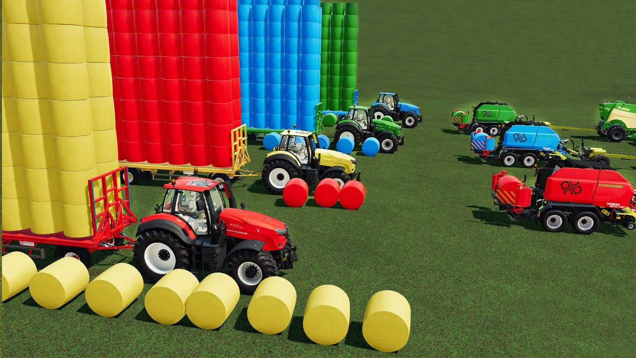 HOBBY FARM! VERY FAST HAY BALING WITH MOWER AND AUTO LOADER TRAILERS ...