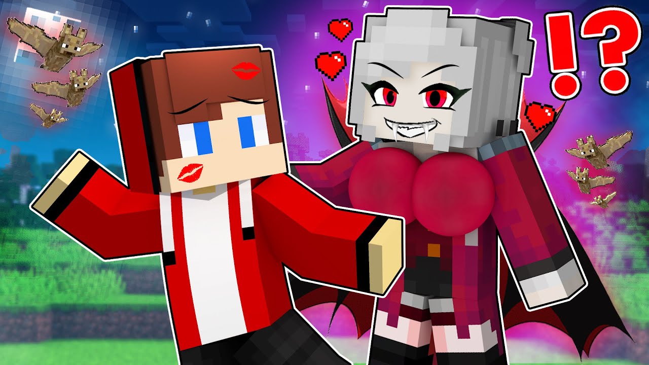 VAMPIRE GIRL Kissed JJ in Minecraft Challenge - Maizen JJ and Mikey ...