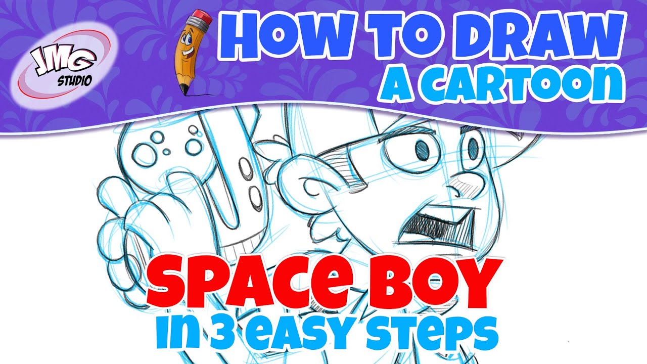 How to draw a cute cartoon space boy in 3 easy steps with John Marc ...