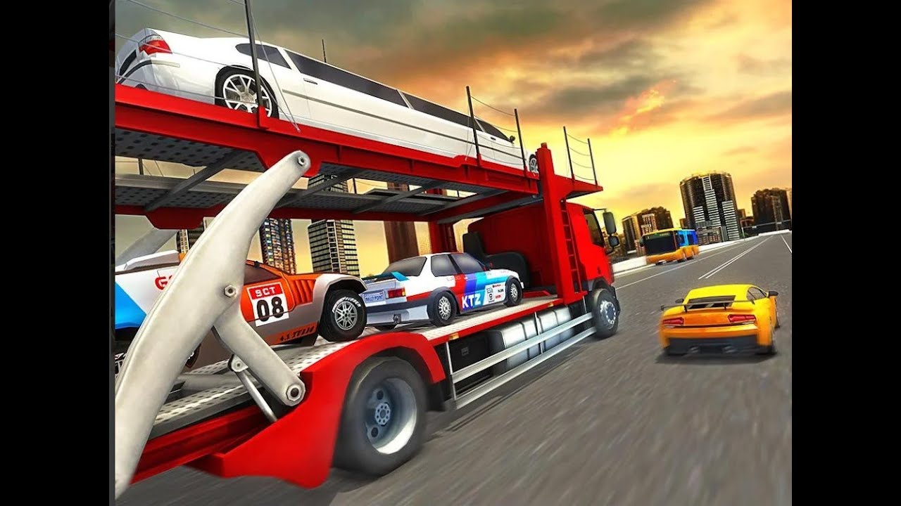 Vehicle Transporter Trailer Truck Game . Jeep ONRoad Simulator - YouTube