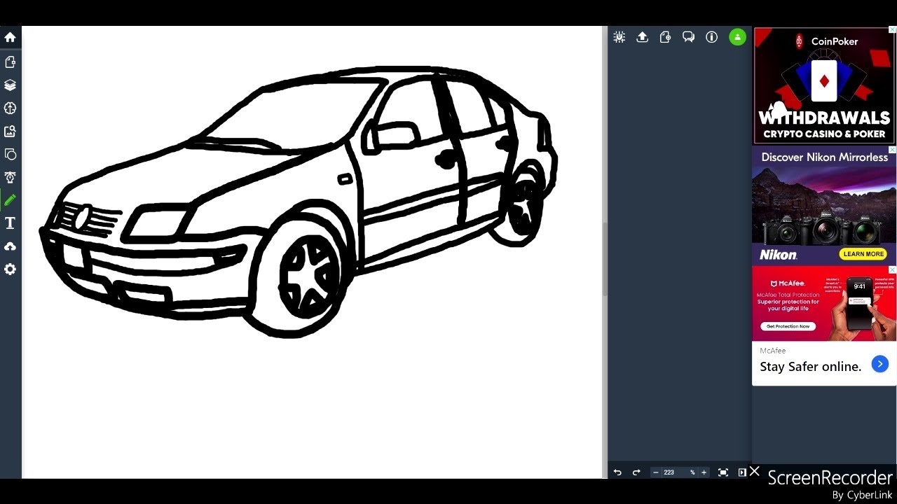 How to draw a Volkswagen Jetta - YouTube