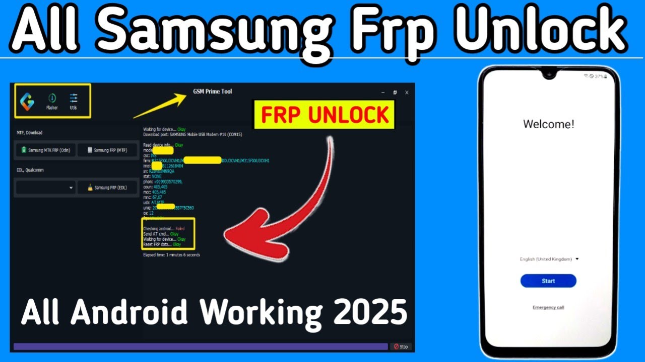 SAMSUNG FRP BYPASS 2024 Android 12-13-14 New Security 2025🆕FRP Lock Reomoval | Gsm Prime TOOL ...