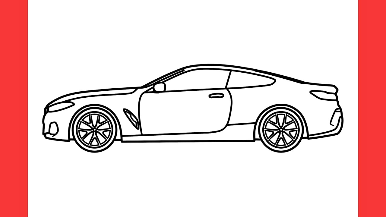 How to draw a BMW M8 COMPETITION easy / drawing bmw f91 2020 sports car ...