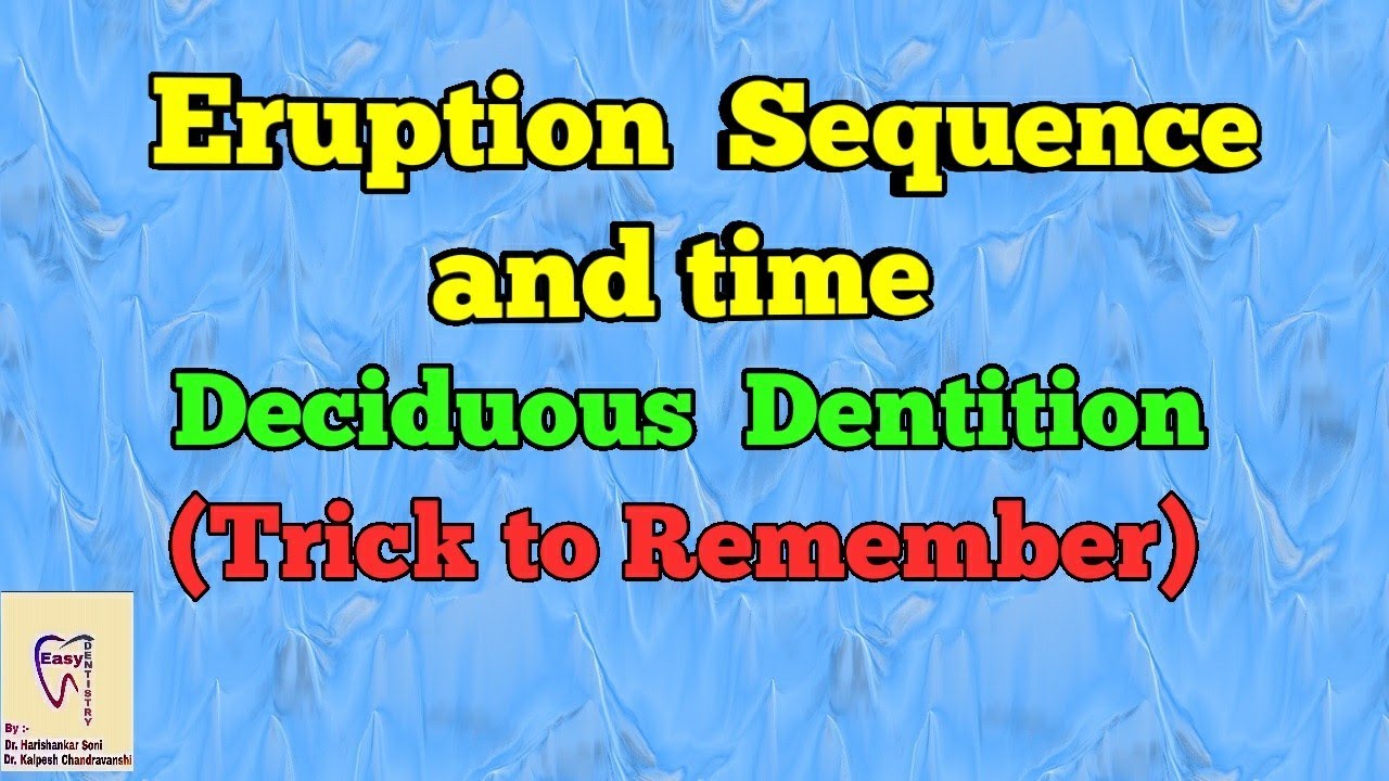 Eruption Sequence of Deciduous dentition | NXI | Eruption time - YouTube