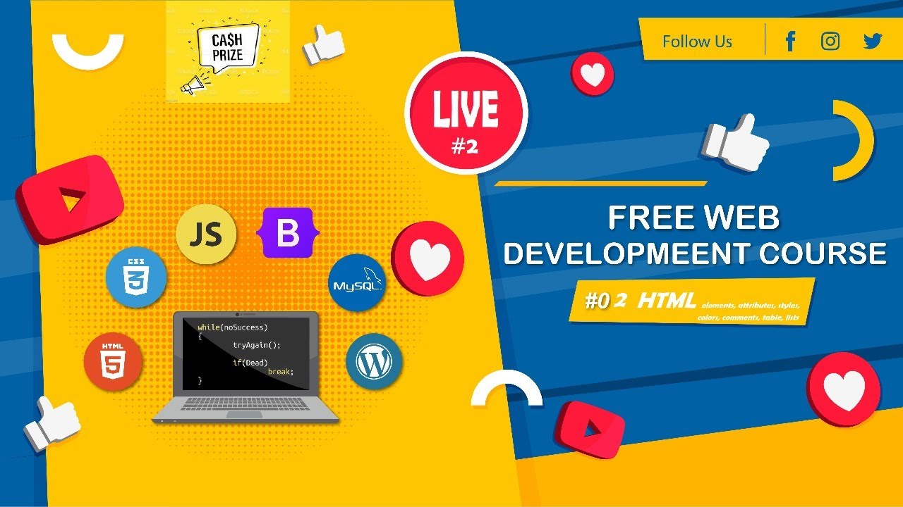 Web Development Full Course Html Elements And Attributes 02 Youtube