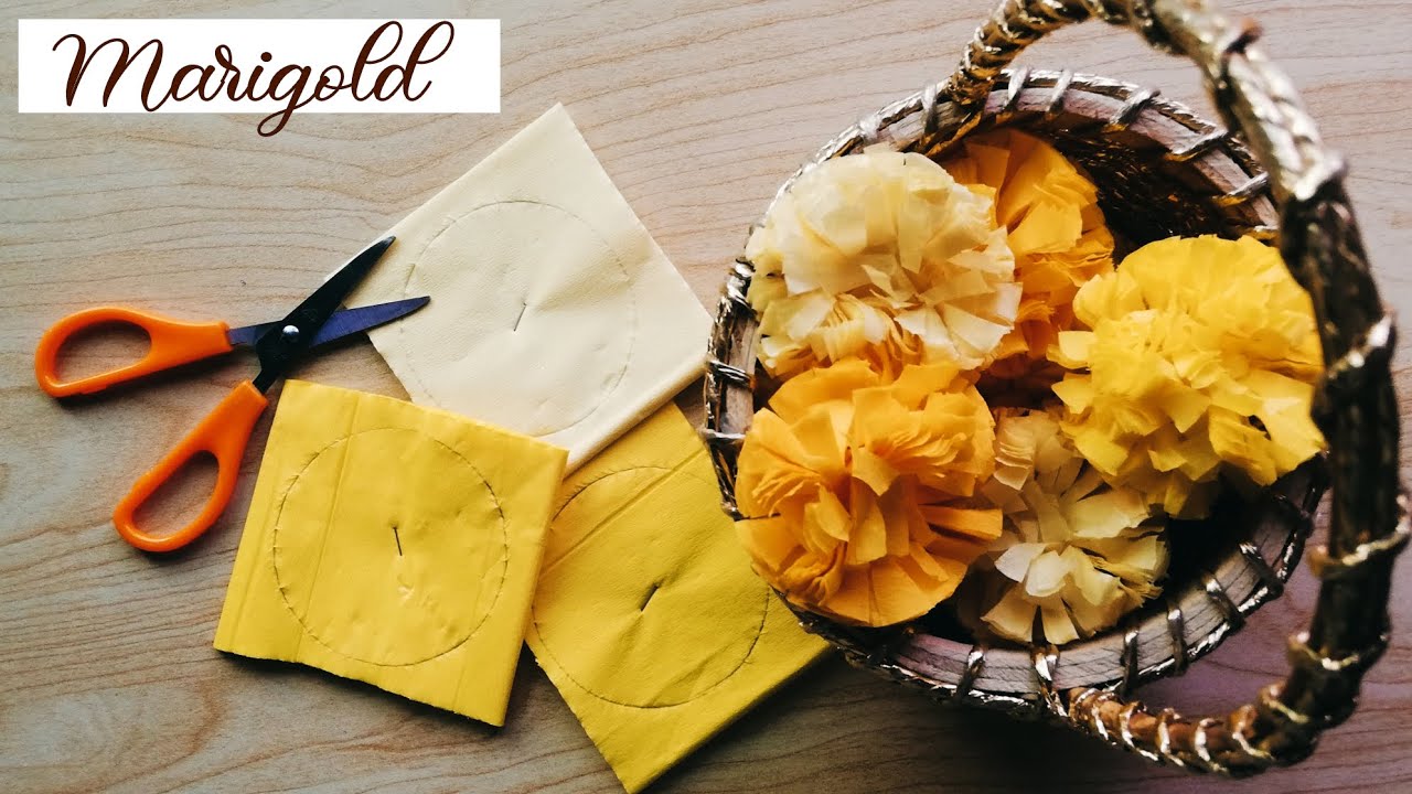 DIY Marigold Flowers | How To Make Paper Flowers | Paper Craft Ideas ...