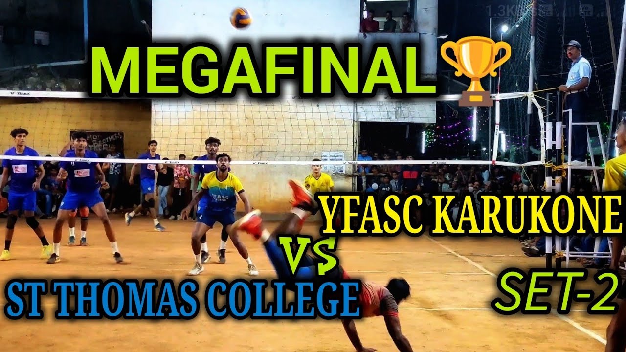 mega final allkerala 👉 pala st thomas final vs yfasc karukone 🏐 SET-2 | YFASC KARUKONE ...