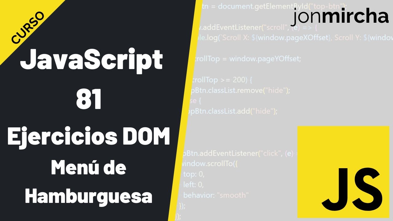 Curso JavaScript: 81. DOM: Ejercicios Prácticos | Menú de Hamburguesa ...