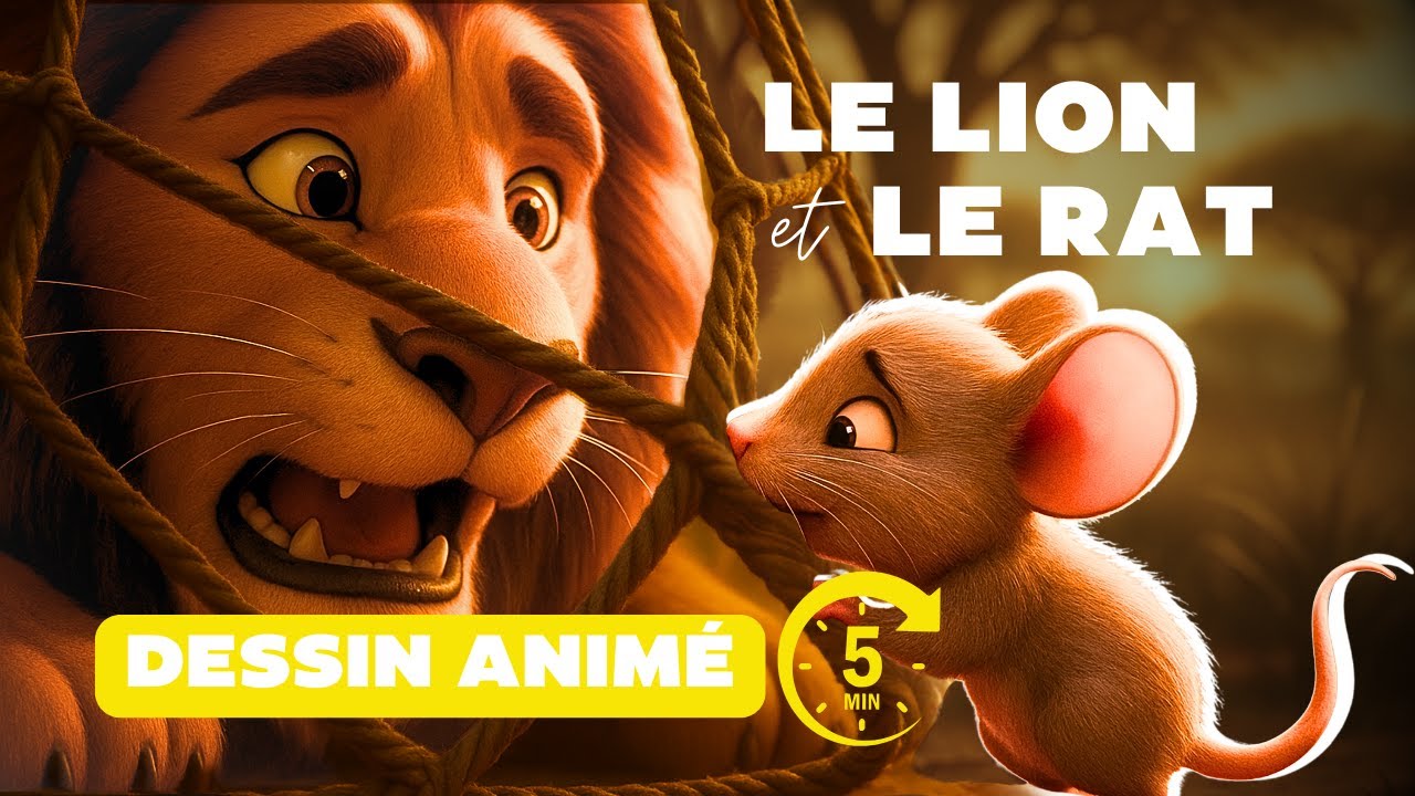 Le Lion et le Rat – Fable de La Fontaine racontée | Dessin animé pour ...