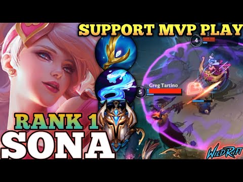 SONA POWER CHORD CONTROL! AMAZING SUPPORT MVP PLAY - TOP 1 GLOBAL SONA BY RSL曼珠沙華 - WILD RIF
