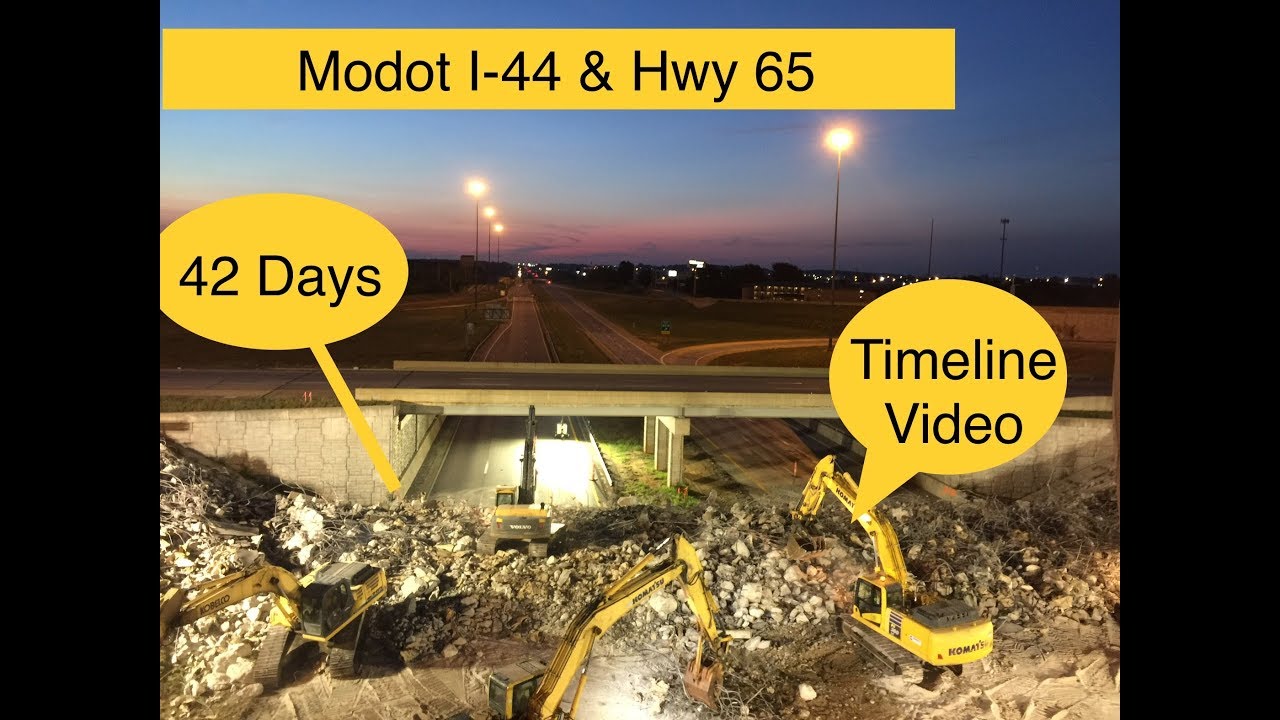 I-44 and 65 SB Bridge Rebuild in 42 Days (Completed) Summer 2018 - YouTube